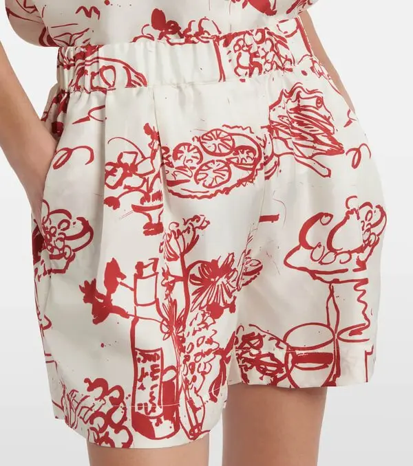 Asceno Zurich Printed Silk Twill Shorts - Multicoloured