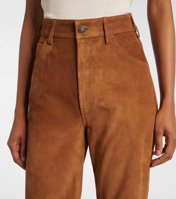 NILI LOTAN Roe Suede Flared Pants