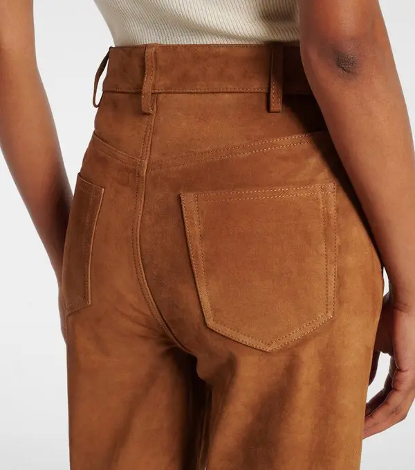 NILI LOTAN Roe Suede Flared Pants