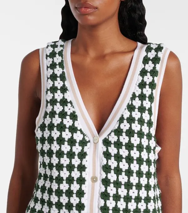 The Upside Portobello Watson Crochet Cotton Vest - Multicoloured