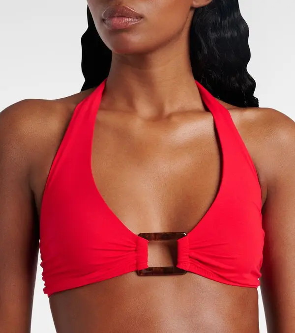 Melissa Odabash Paris Embellished Bikini Top - Red