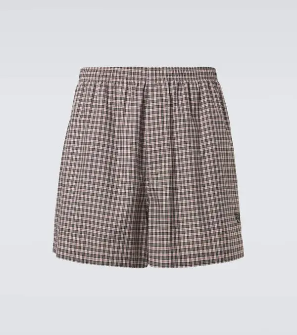 Balenciaga Checked Cotton Shorts