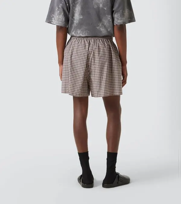 Balenciaga Checked Cotton Shorts