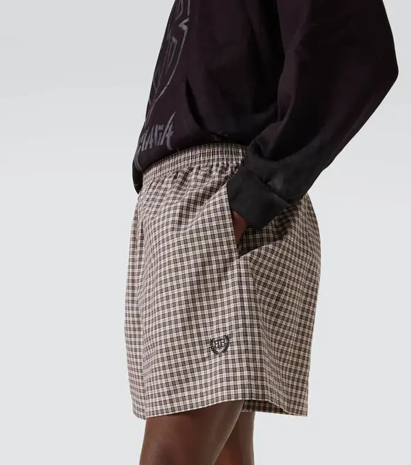 Balenciaga Checked Cotton Shorts
