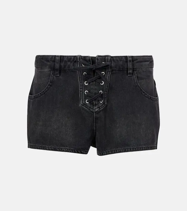 Isabel Marant Étoile Delma Faded Denim Shorts - Black