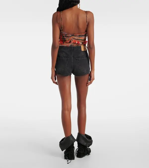 Isabel Marant Étoile Delma Faded Denim Shorts - Black