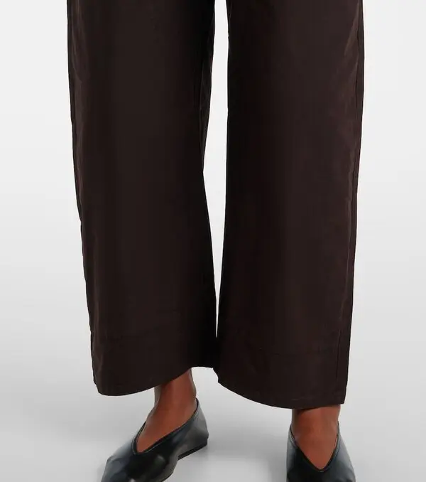 LESET Kyoto Cotton Wide-leg Pants - Brown
