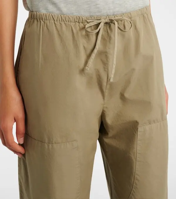 LESET Kyoto Cotton Wide-leg Pants In Chocolate - Green