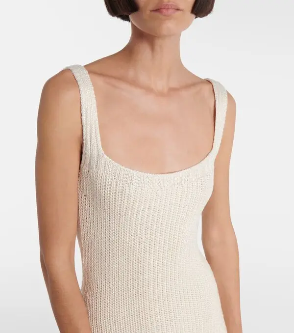 Khaite Lex Ribbed-knit Silk Maxi Dress