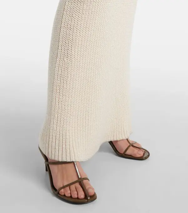 Khaite Lex Ribbed-knit Silk Maxi Dress
