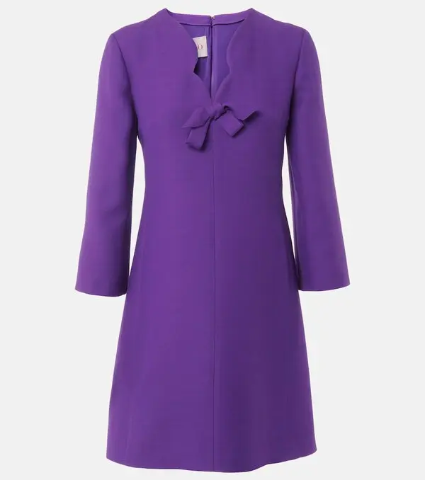 Valentino Garavani Crepe Couture Scalloped Minidress - Purple