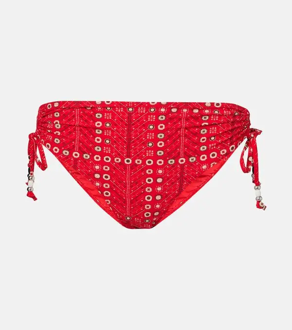 MARANT ETOILE Prudige Printed Bikini Bottom - Red