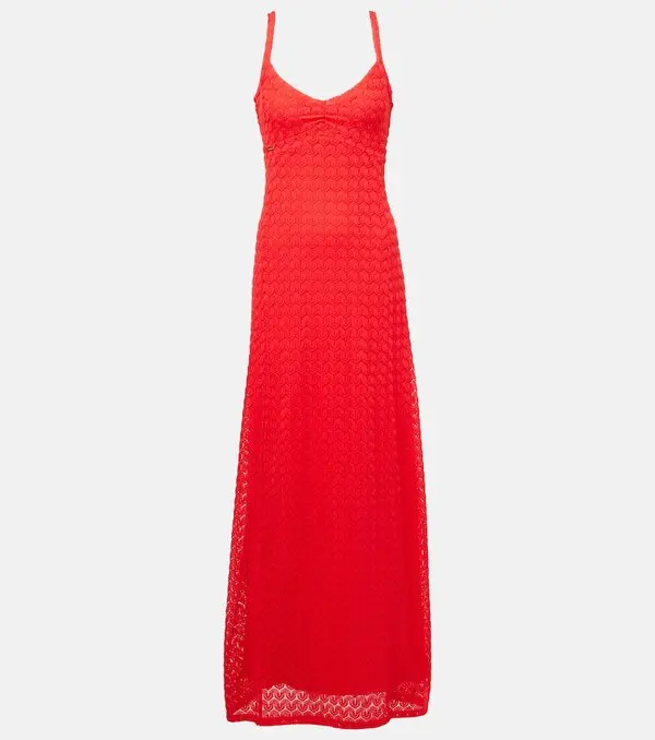 Melissa Odabash Ciara Knitted Maxi Dress - Red
