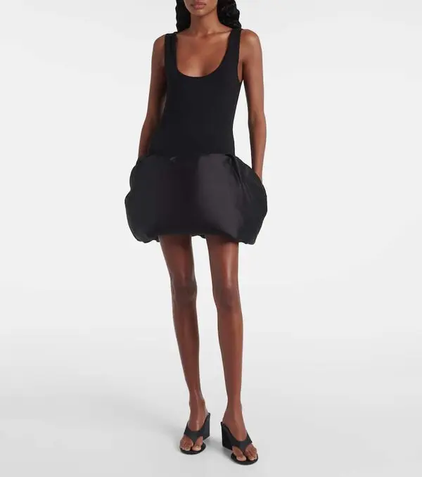 Alaïa Down-paneled Wool-blend Minidress