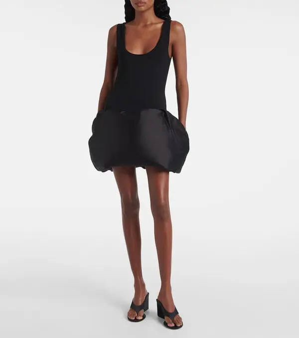 Alaïa Down-paneled Wool-blend Minidress