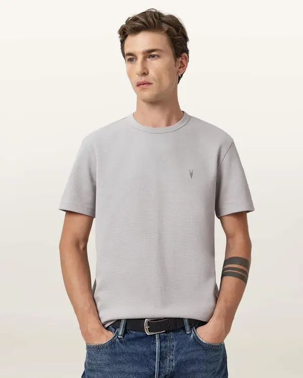 ALLSAINTS Ellis Waffle Texture Crew Neck T-shirt - Green