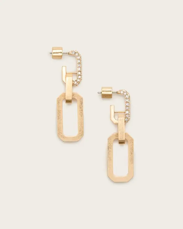 ALLSAINTS Hattie Drop Earrings With Gemstone Embellishments - Brass