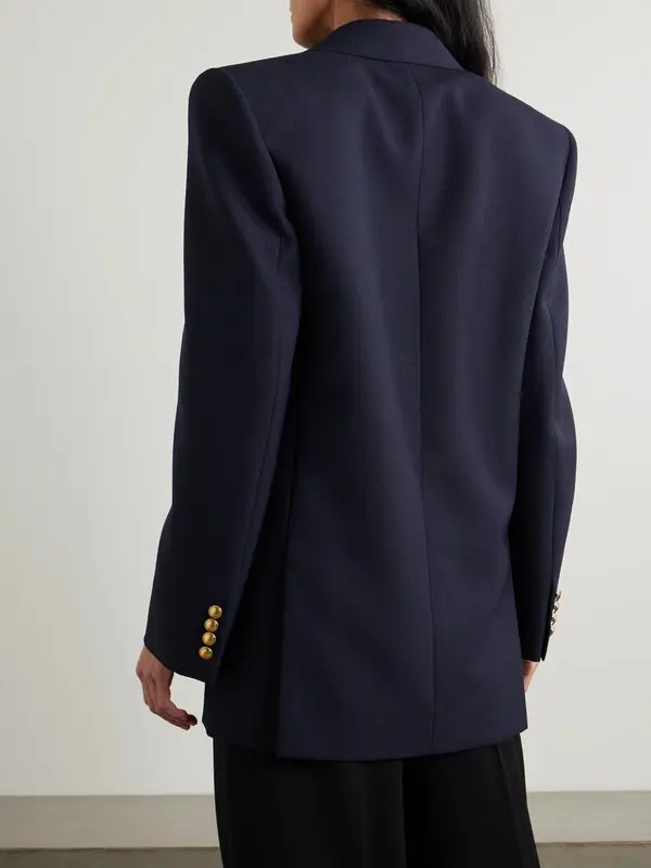 Saint Laurent Oversized Double-breasted Grain De Poudre Wool Blazer