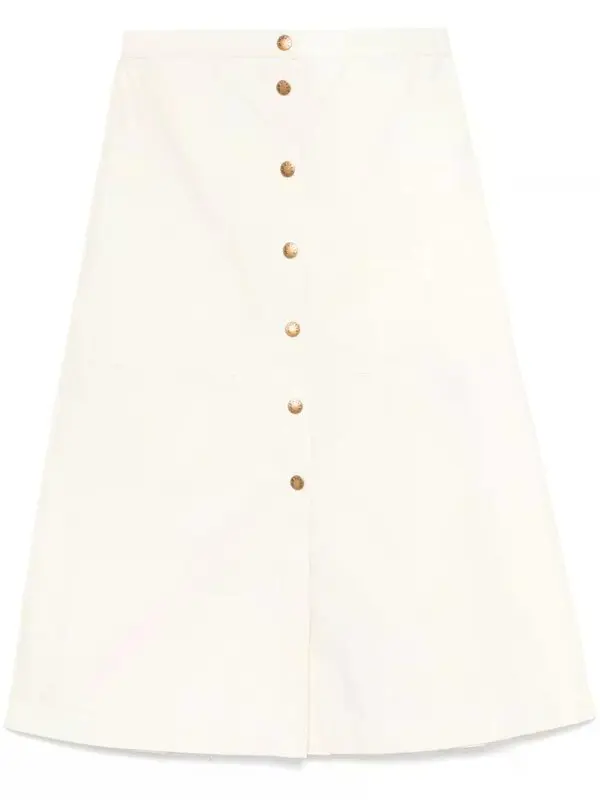 Moncler Buttoned-up Midi Skirt - Neutrals
