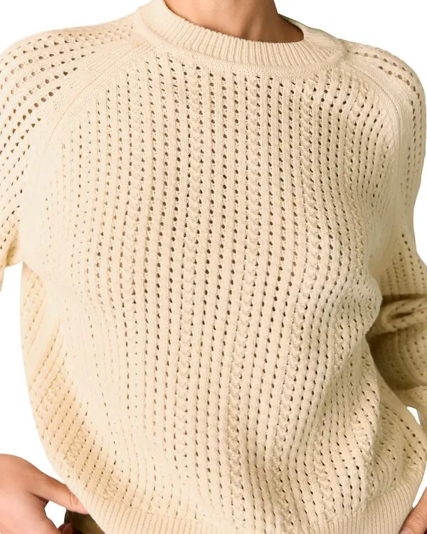 Whistles Pointelle Crewneck Knit Sweater