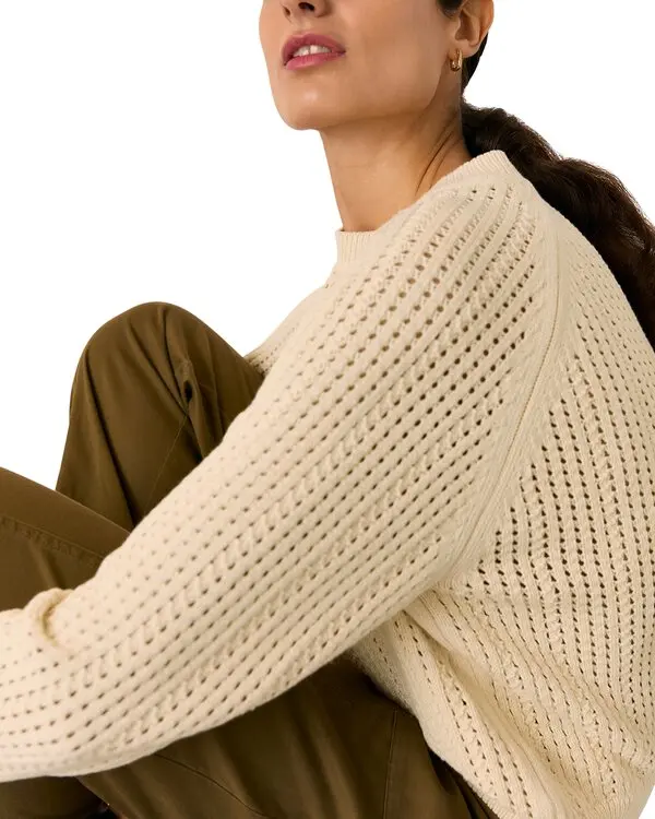 Whistles Pointelle Crewneck Knit Sweater