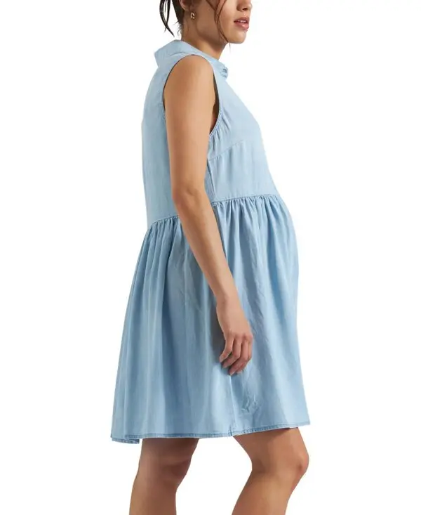 RIPE MATERNITY Bec Chambray Dress - Blue