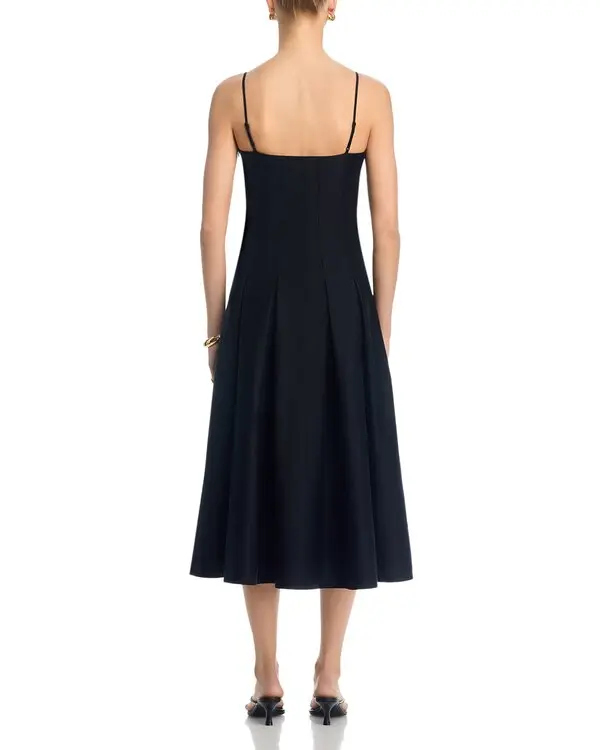 French Connection Sateen Pleated Midi Dress