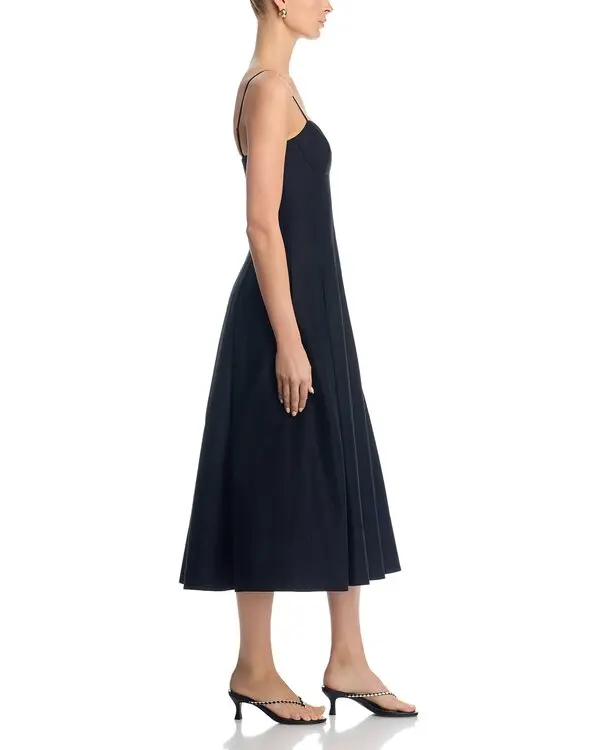 French Connection Sateen Pleated Midi Dress