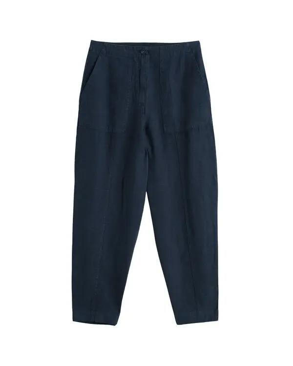 SEASALT CORNWALL Linen Cropped Trousers - Maritime