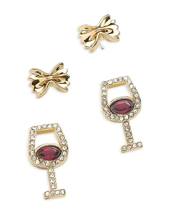 Baublebar Stone & Pave Wine Glass Drop Earrings - Red/gold