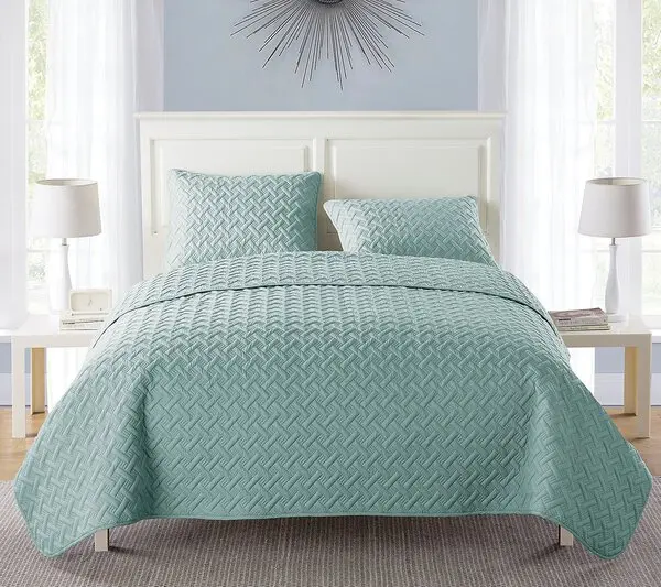 VCNY HOME Vcny Nina Embossed Basketweave Quilt Set, Twin - One-color