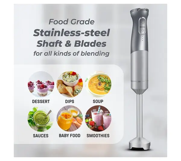ELITE Cuisine Cordless Rechargeable Hand Blende R