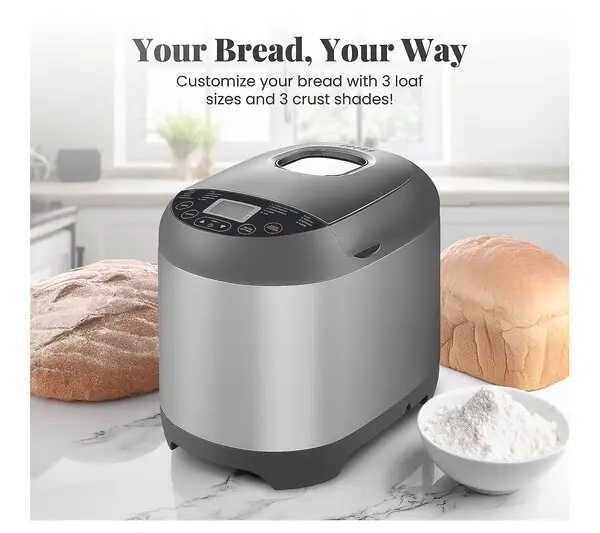 ELITE Cuisine 2-lb Programmable Bread Machine W Ith 19 Presets
