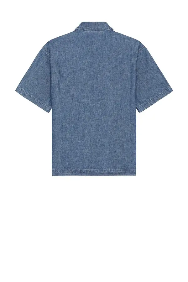 Givenchy Short Sleeve Chambray Shirt In Blue