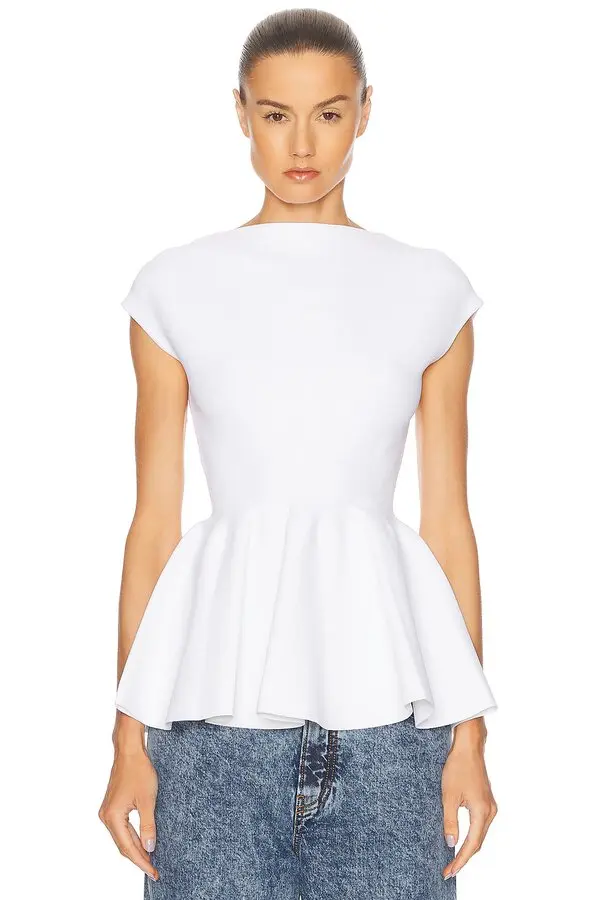 Alaïa Peplum Top - Blanc