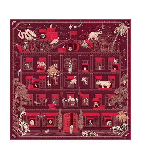 Cartier Silk Precious Address Scarf - Red