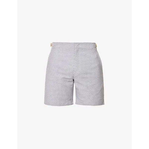 Orlebar Brown Bulldog Geometric-print Swim Shorts - Navy/cloud