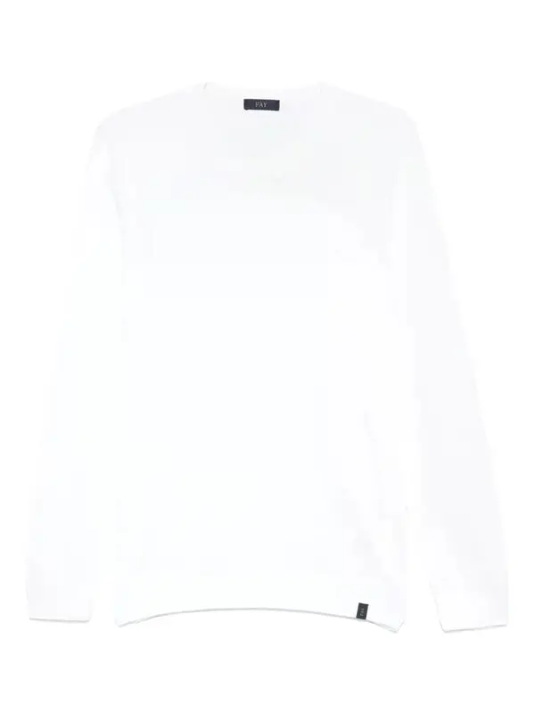 FAY Round-neck Cotton Sweatshirt - White