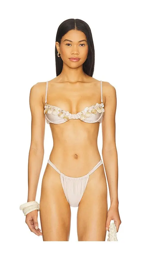 PatBO X Camila Coelho Bikini Top - Beige