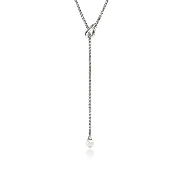 John Hardy Y Necklace With Diamond And Pearl - Sterling Silver