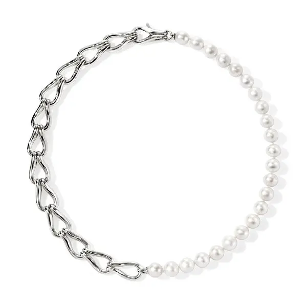 John Hardy Surf Pearl Necklace - Sterling Silver