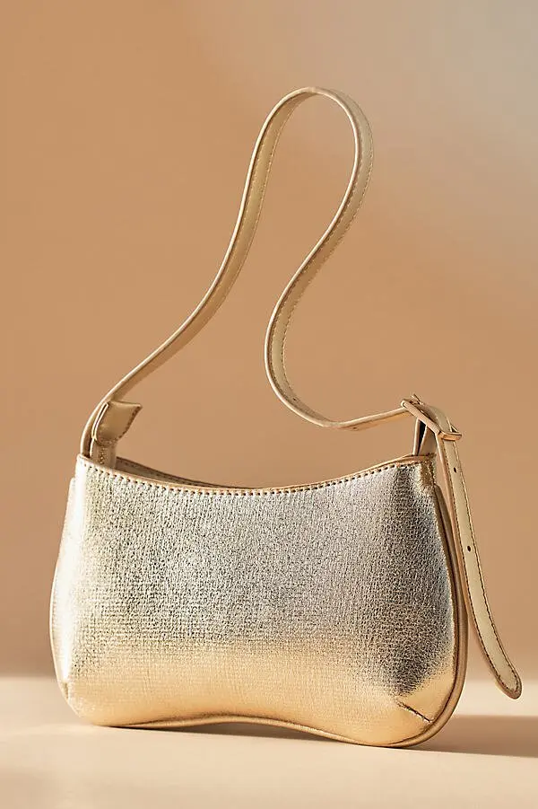MALI + LILI Imani Metallic Shoulder Bag - Gold