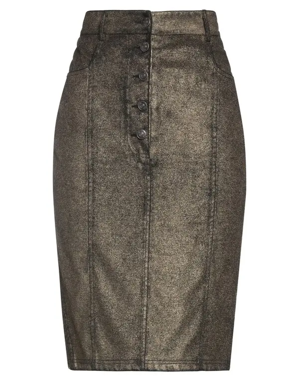 8PM Metallic Pencil Midi Skirt