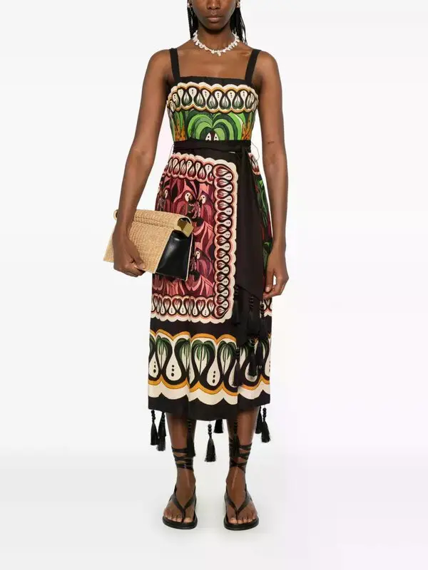 Farm Rio Coconut Tree Flow Midi Dress