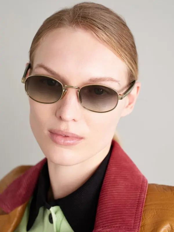 Prada Tone Oval Sunglasses - Gold