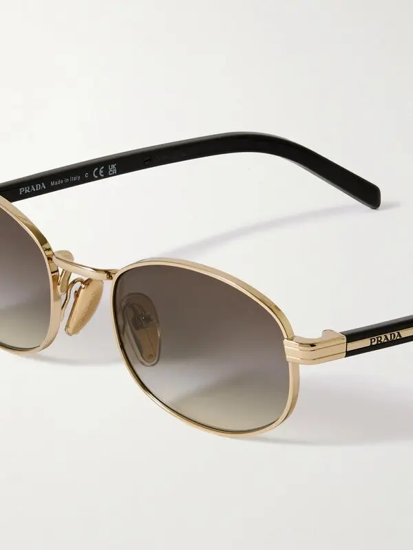 Prada Tone Oval Sunglasses - Gold