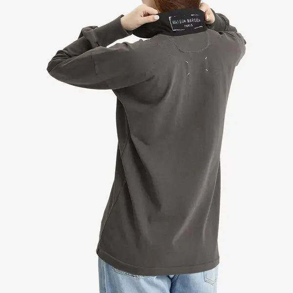 MAISON MARGIELA Long Sleeve Polo Top With Logo