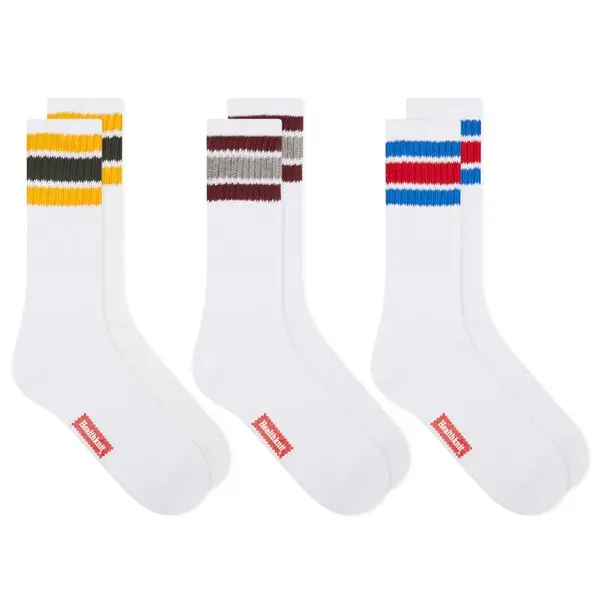 HEALTHKNIT Crew Socks 3 Pack - White/multi