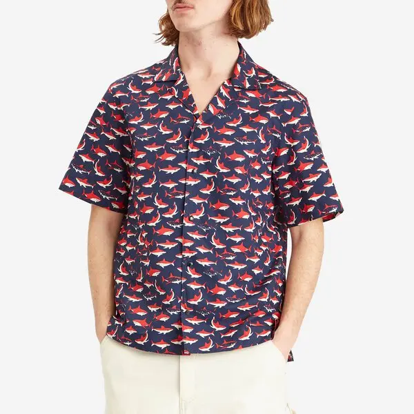 Moncler Little Sharks Printed Cotton Poplin Shirt