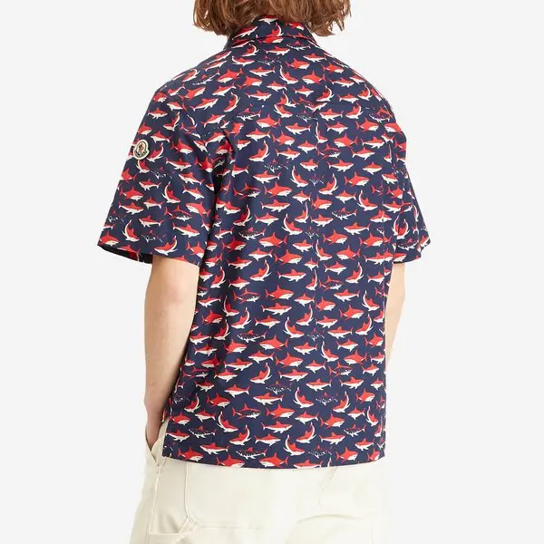 Moncler Little Sharks Printed Cotton Poplin Shirt